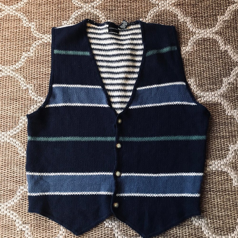 Men’s Vintage 1990's Structure Sweater Vest - Gem